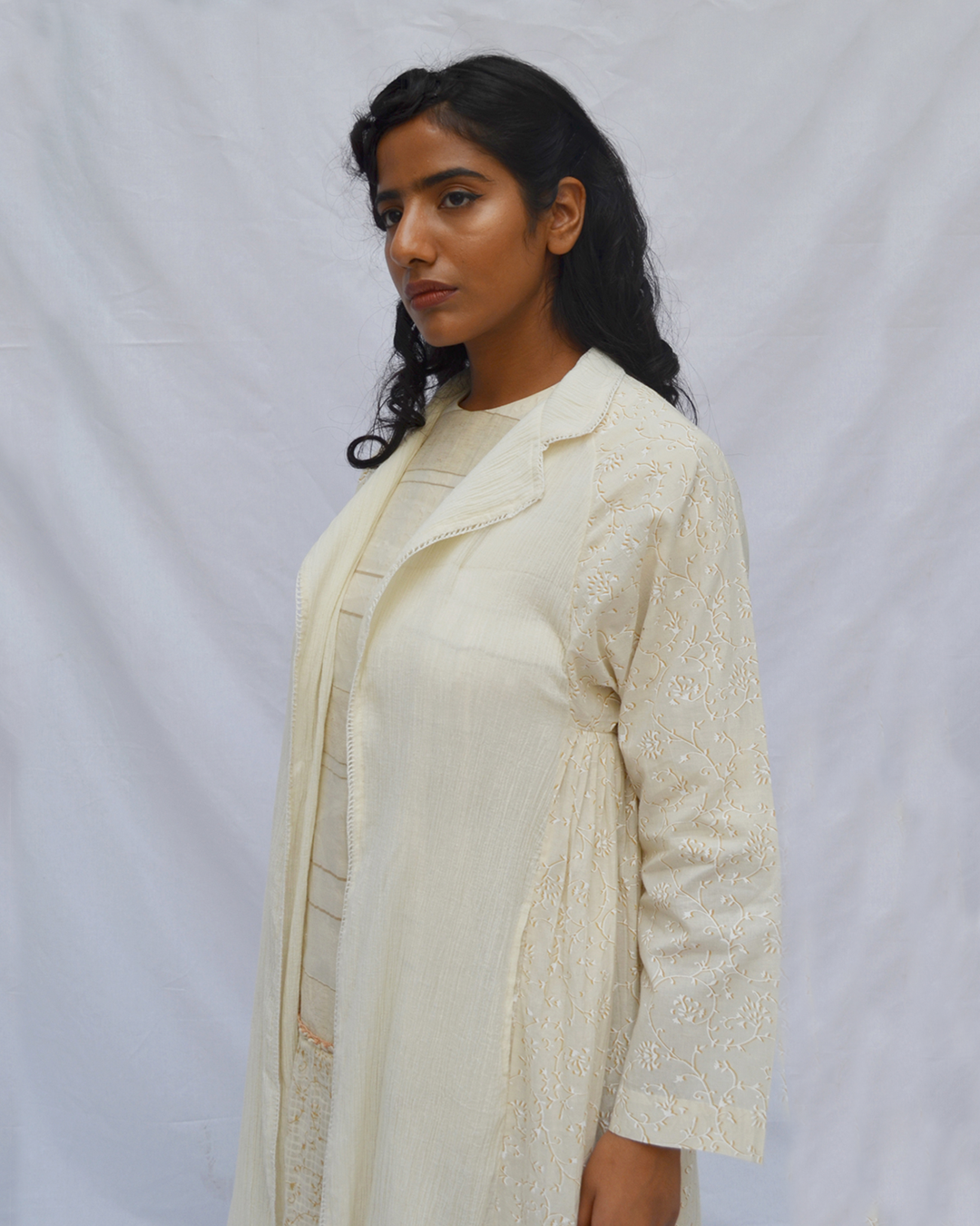 Raglan Sleeve Jacket Inverted Box Pleat Dress – Saahra