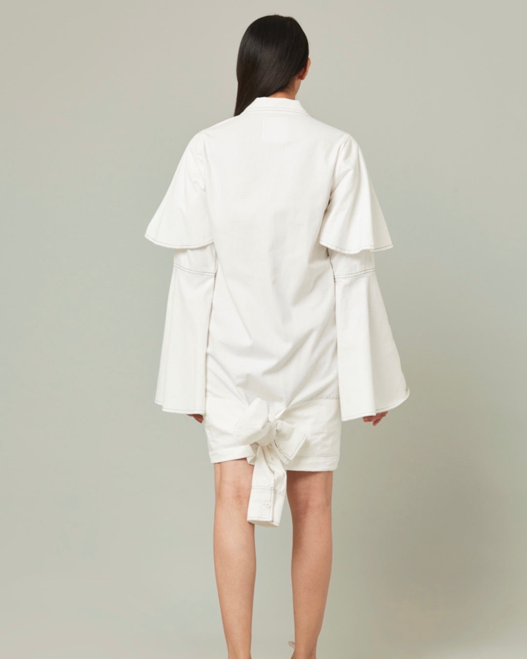 Lucie Inverted Shirt Dress with Bell Sleeves – Saahra